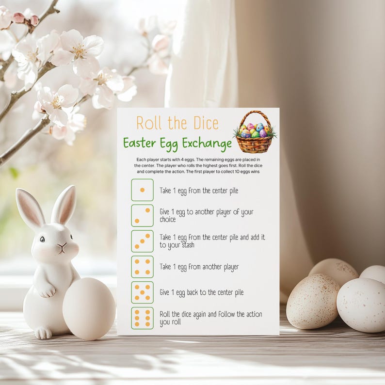 Easter Egg Exchange Game, Printable & Editable Dice Activity, Classroom ...