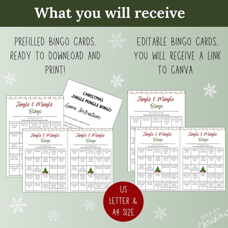 Editable Jingle Mingle Bingo, Find Someone Who Ice Breaker Game, Mix ...