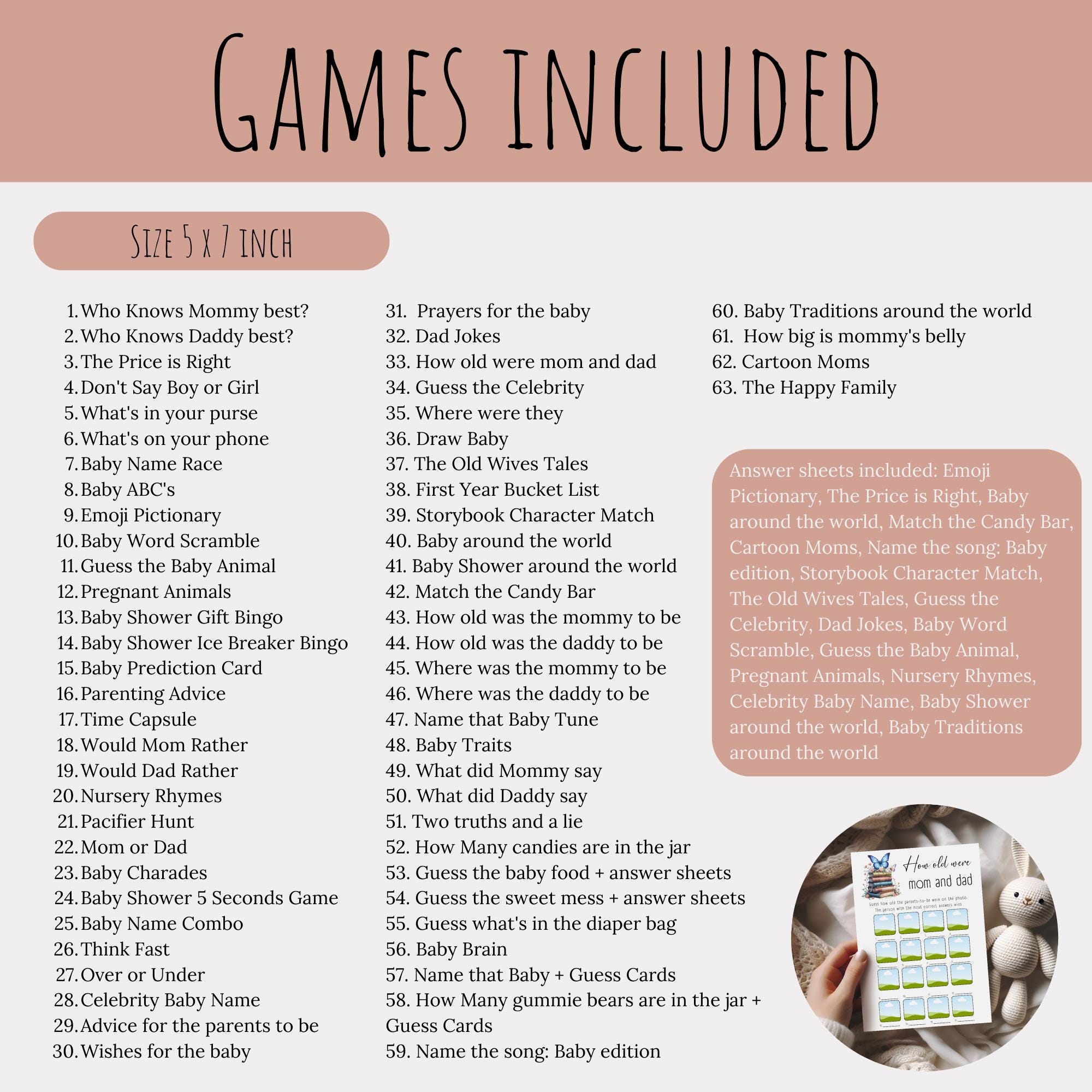 Storybook Baby Shower Game Bundle, Printable Book Theme Games, Editable ...