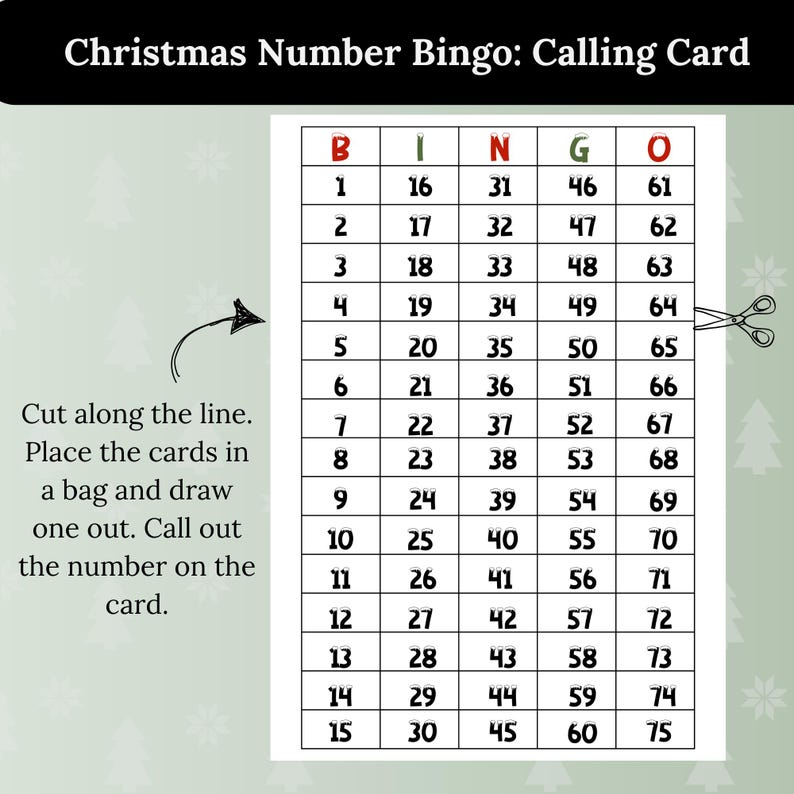 Christmas Number Bingo - 50 Christmas Bingo Cards, Fun Christmas Games ...