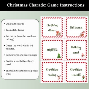 Christmas Charades, Printable Games, Christmas Pictionary, Fun ...
