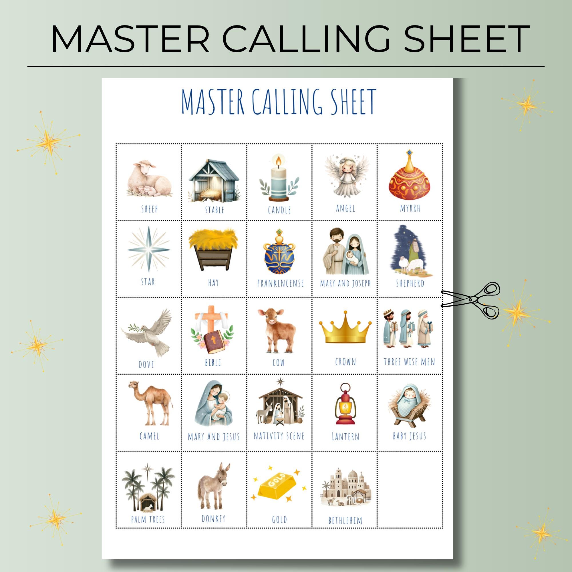 Nativity Bingo Game, 30 Printable Cards, Perfect for Church, Bible ...