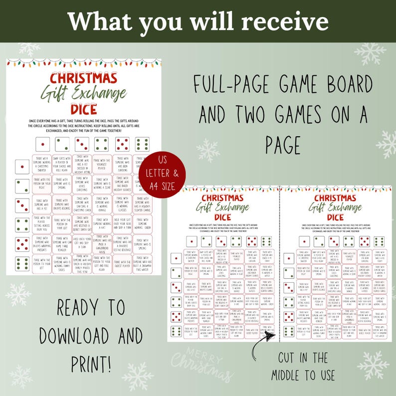 Christmas Gift Exchange Dice Game, Yankee Swap Game, White Elephant ...