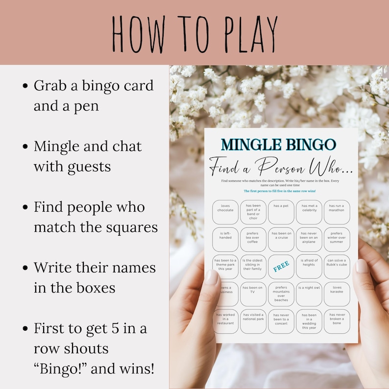 Mix and Mingle Bingo, Editable Get to Know You Questions, Find Someone Who, Ice Breaker Bingo ...