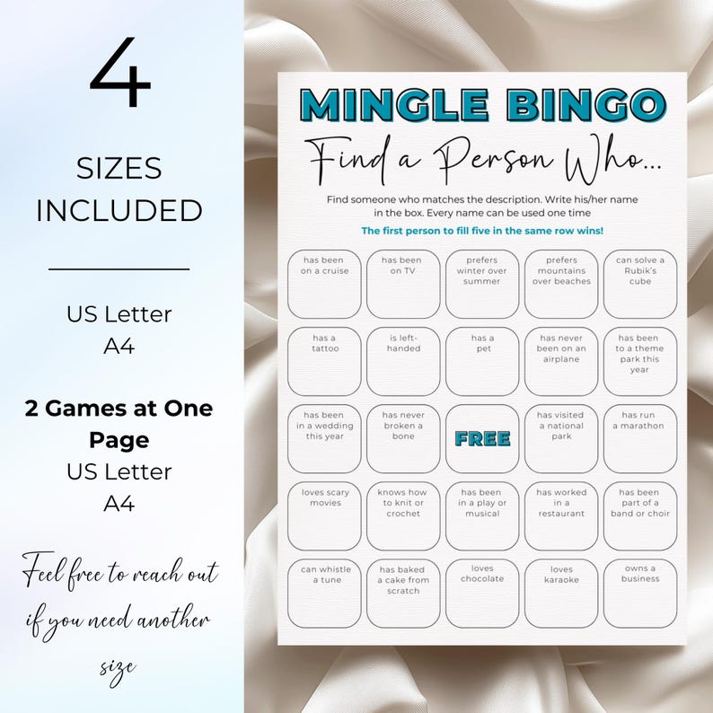 Mix and Mingle Bingo, Get to Know You Questions, Find Someone Who, Ice ...