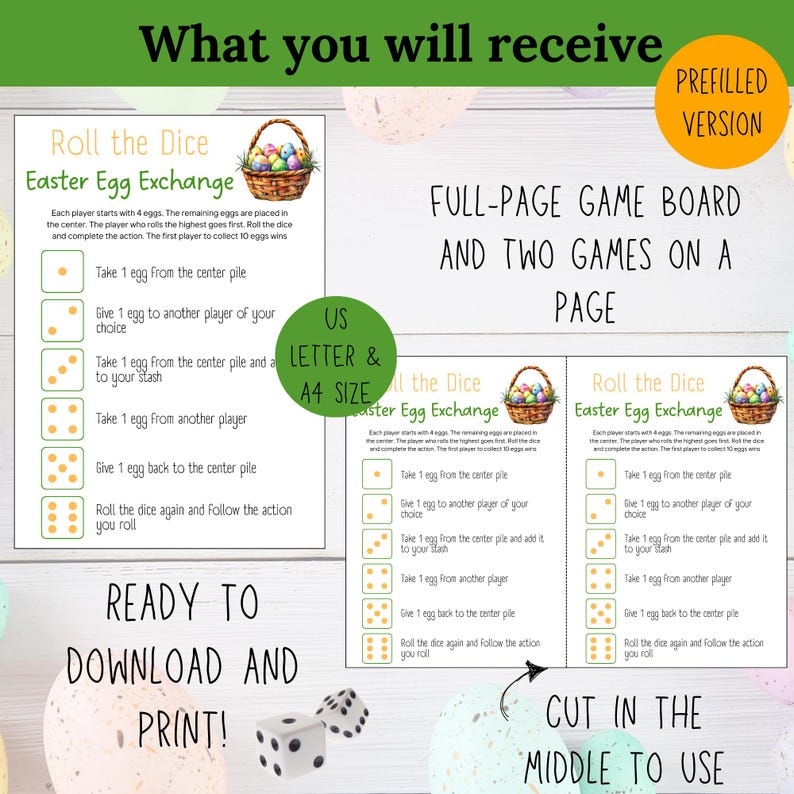 Easter Egg Exchange Game, Printable & Editable, Easter Party Games ...