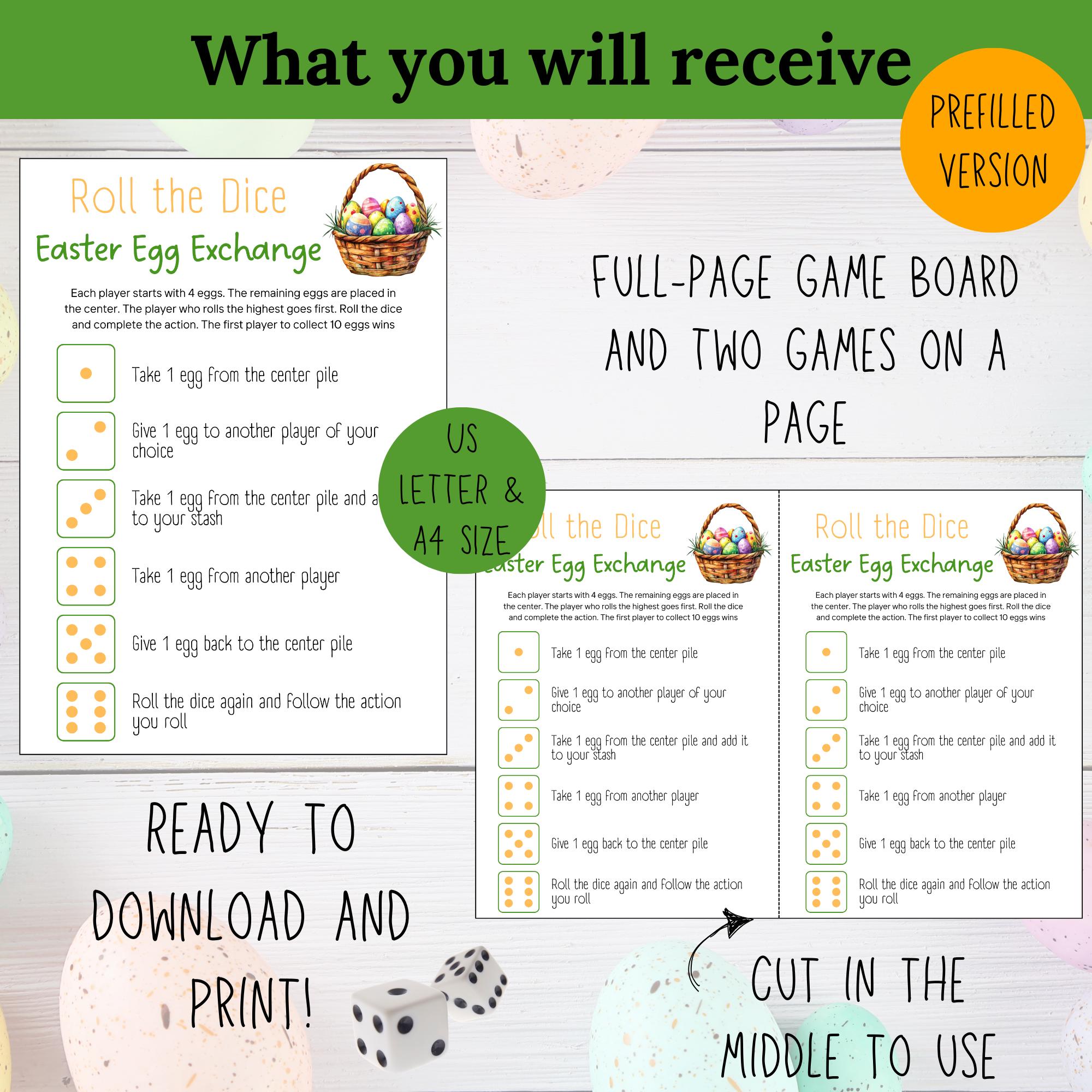 Easter Egg Exchange Game, Printable & Editable, Easter Party Games ...