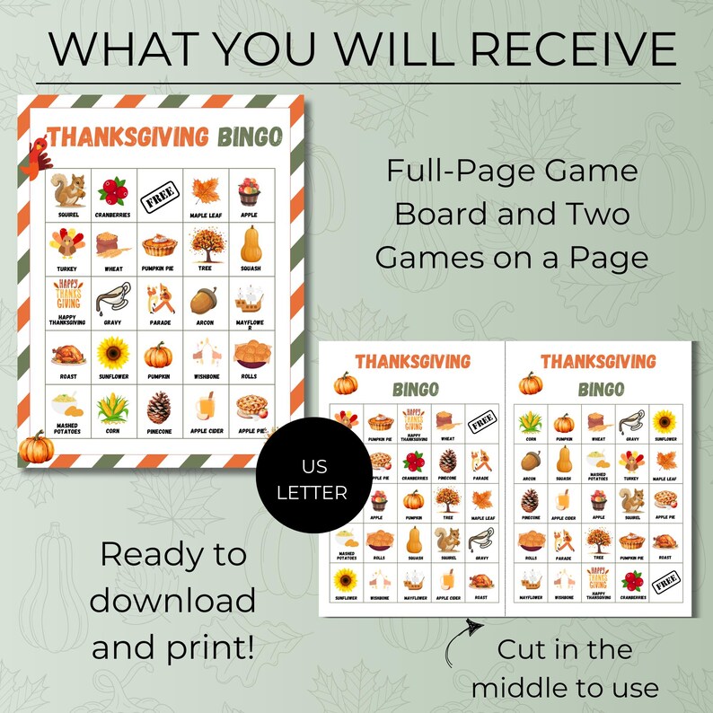 Thanksgiving Bingo Game Cards, Printable Turkey Bingo for Kids, Fun ...