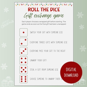 Yankee Swap Game, Christmas Dice Gift Exchange, White Elephant Party ...