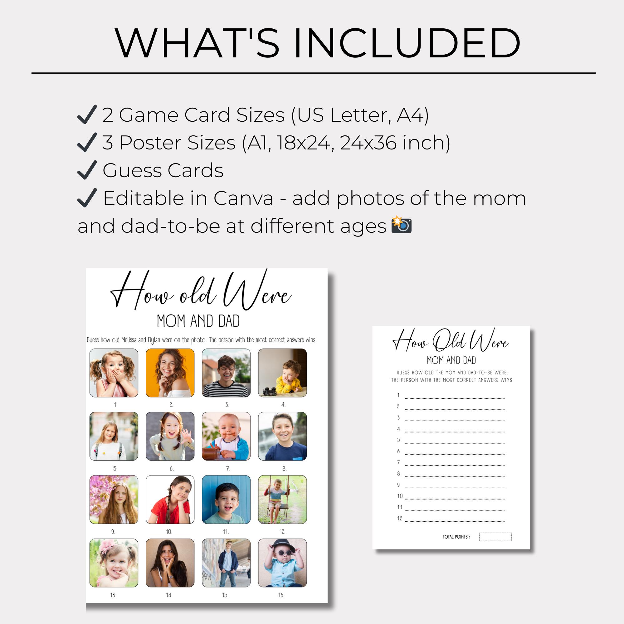 Baby Picture Guessing Game Printable, Editable How Old Were They ...