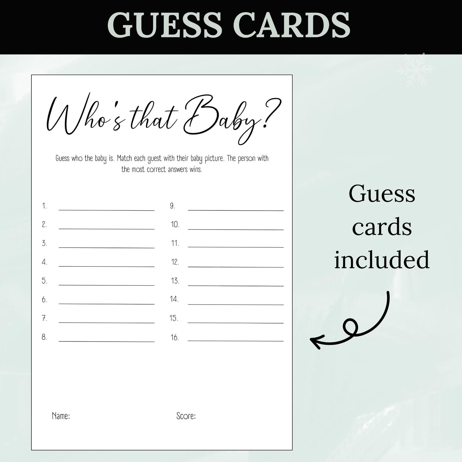 Who's That Baby Photo Game, Printable Guess Who Baby Shower Game ...