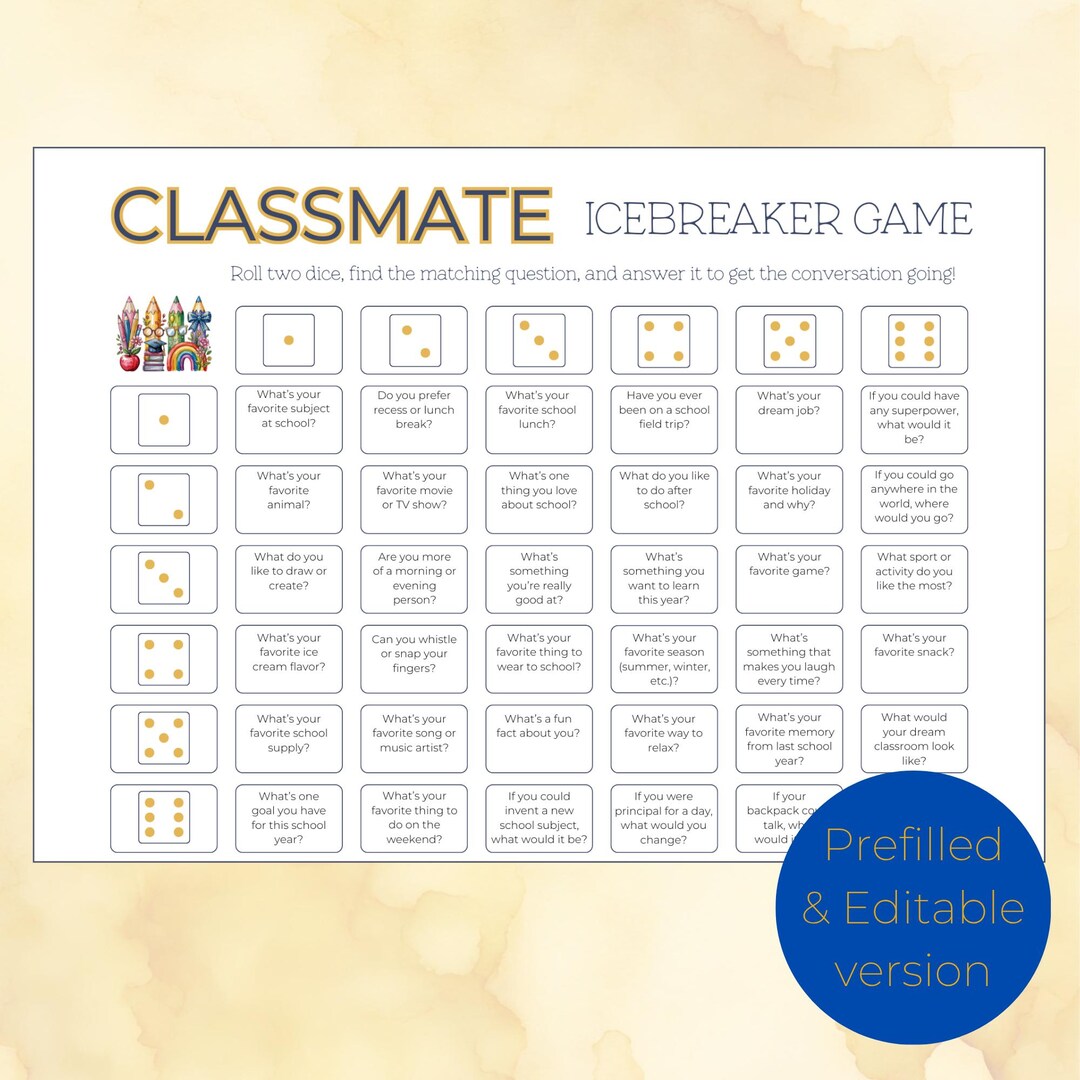 First Day of School Icebreaker Games, Engaging Classroom Activities for ...