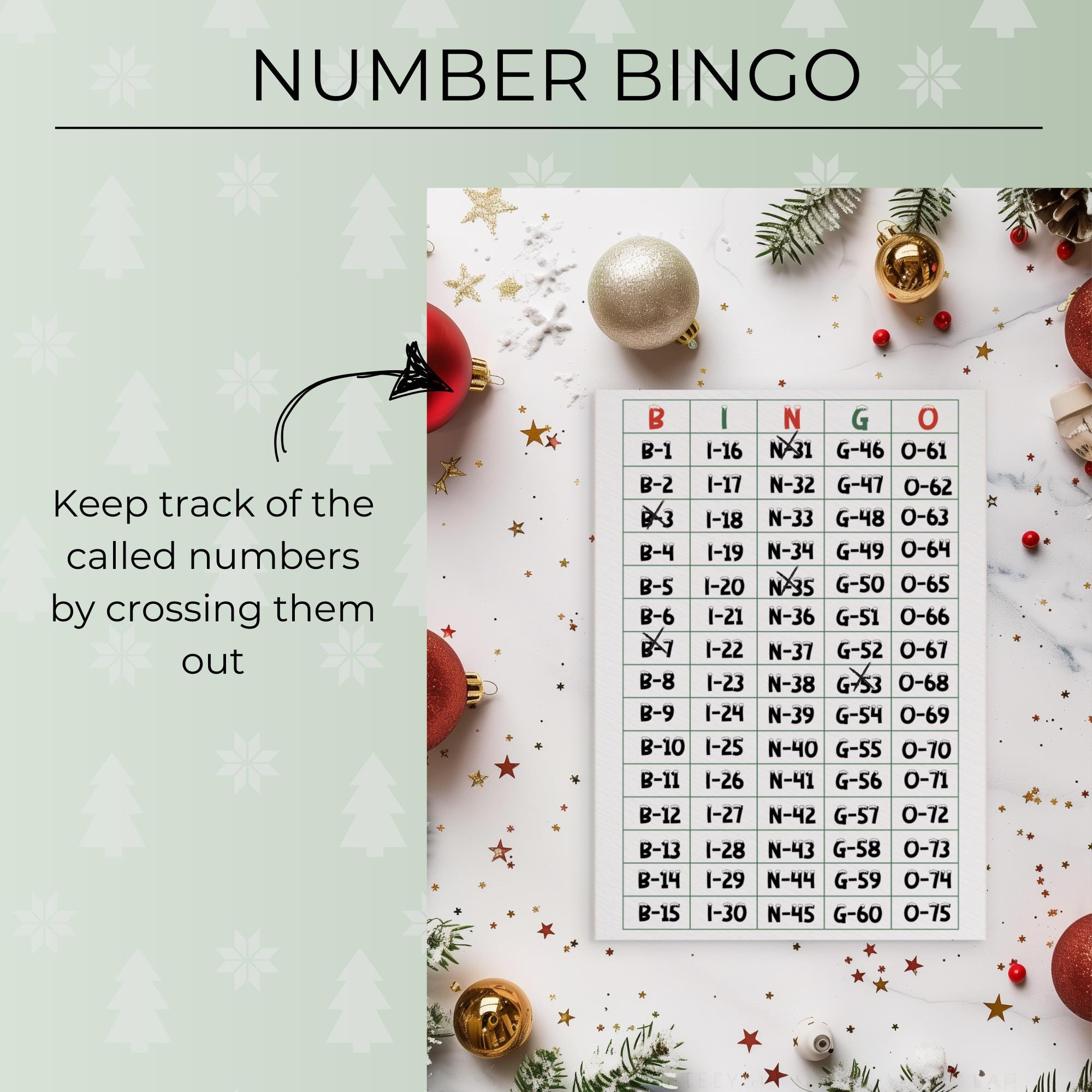 Christmas Number Bingo - 50 Christmas Bingo Cards, Fun Christmas Games ...