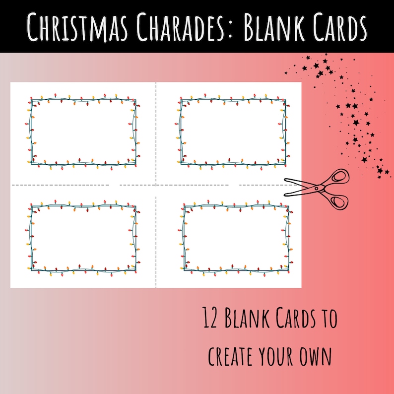 Christmas Charades, Family Game, Christmas Pictionary, Holiday Kids ...