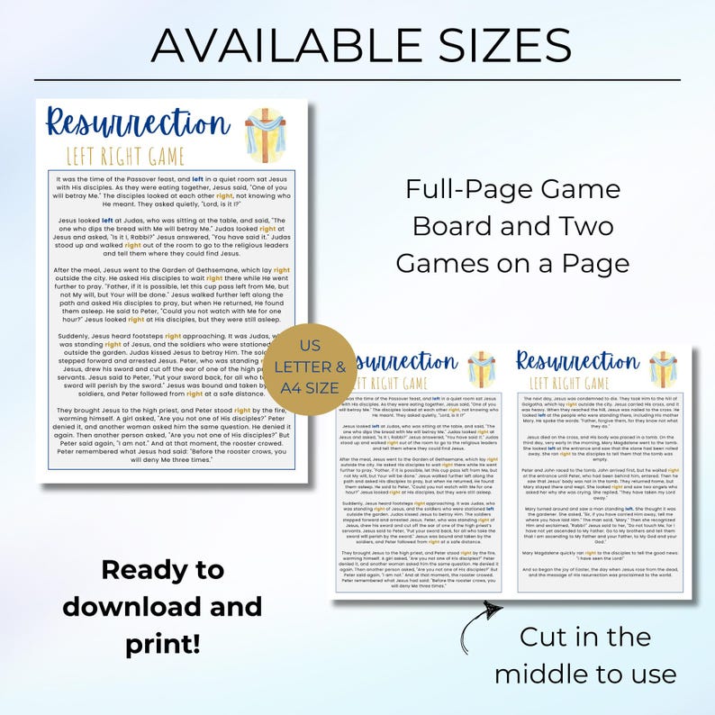 Left Right Easter Game, Printable Bible Activity, Fun Family ...