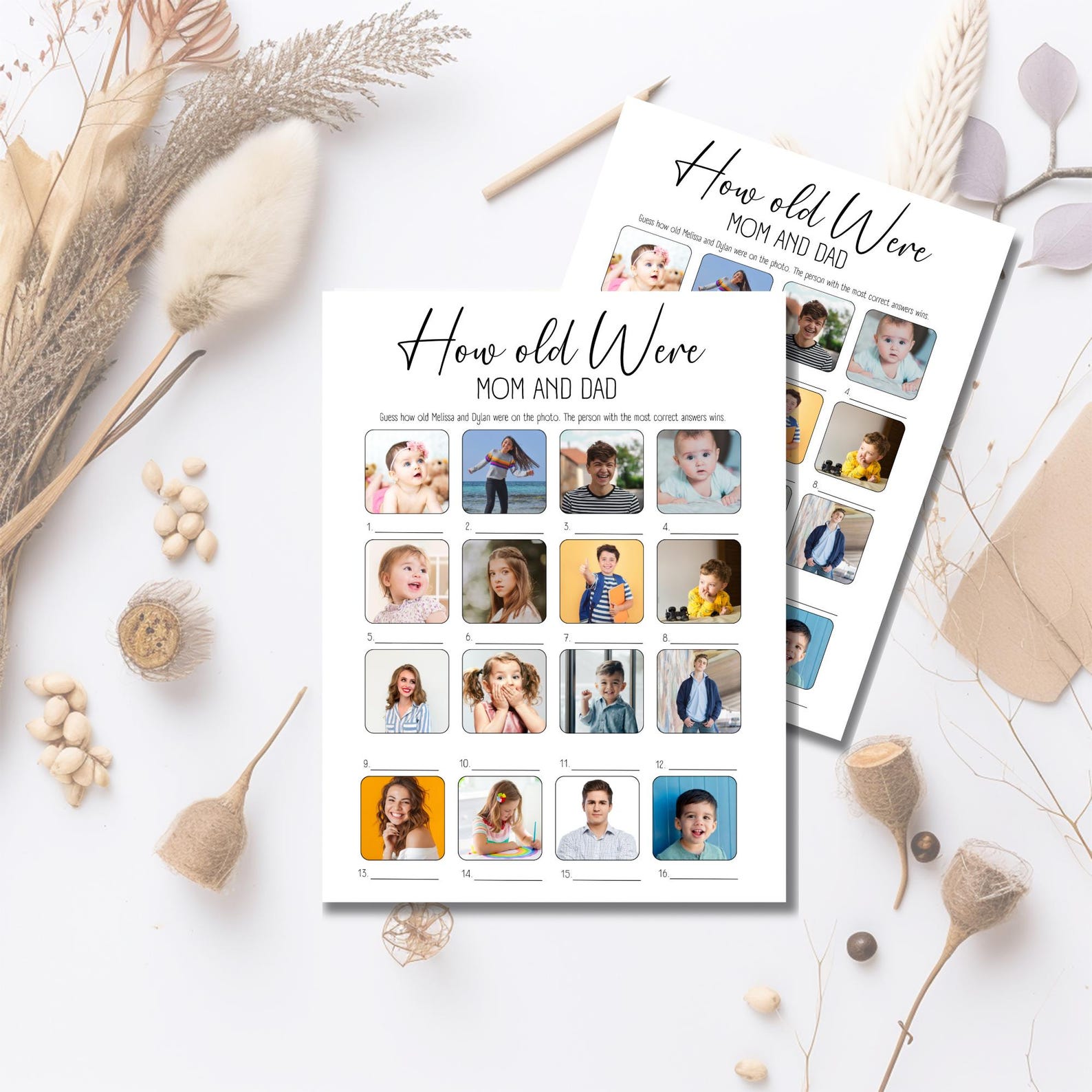 Baby Picture Guessing Game Template, Printable Guess Who Baby Shower ...