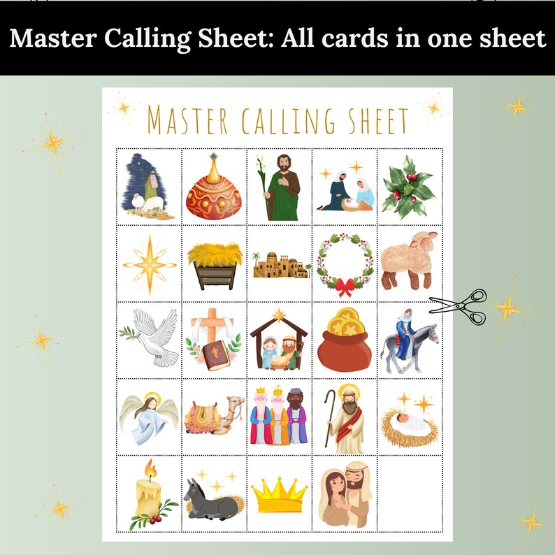 Nativity Bingo Printable, Christian Christmas Game, Fun Bible Activity ...