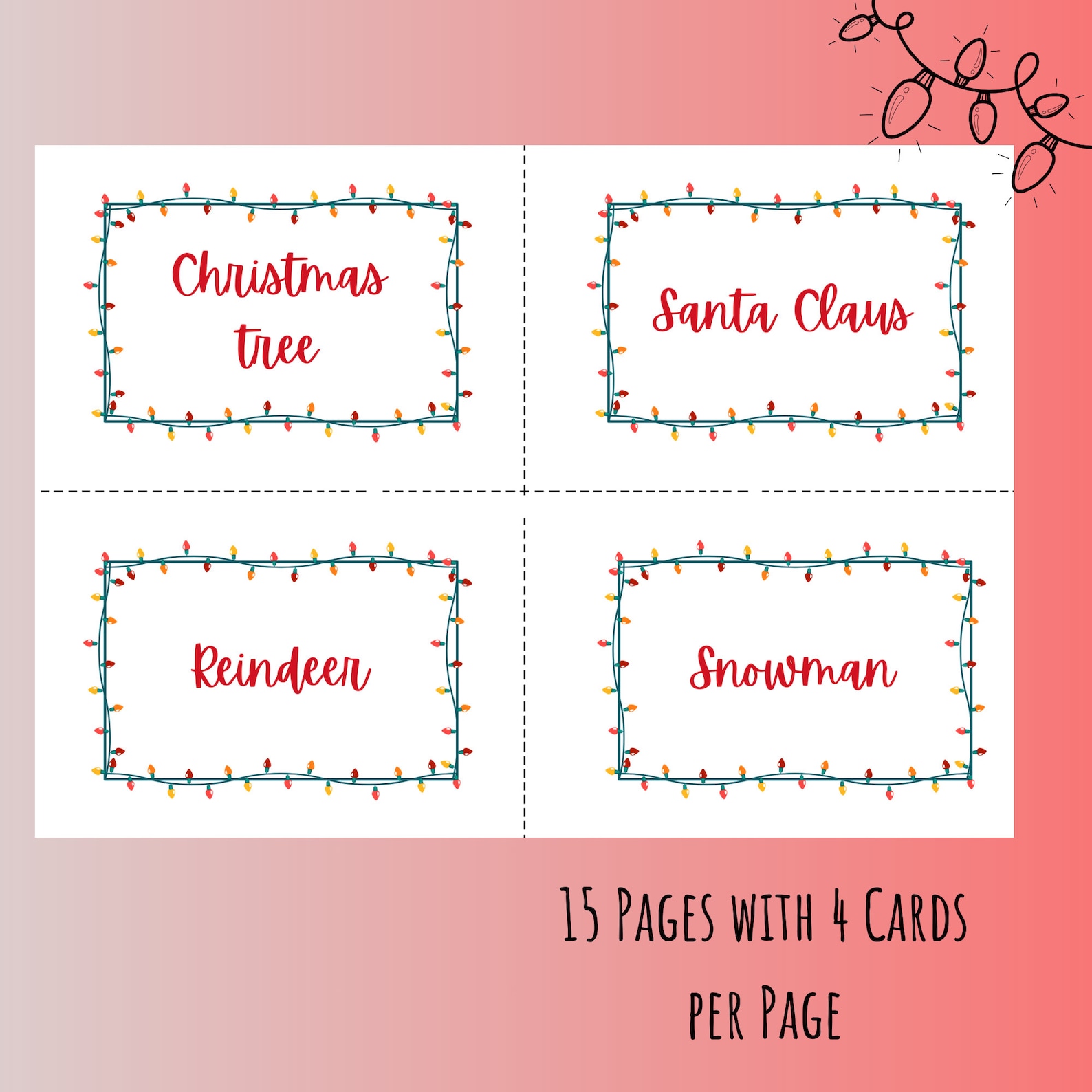 Christmas Charades, Family Game, Christmas Pictionary, Holiday Kids ...