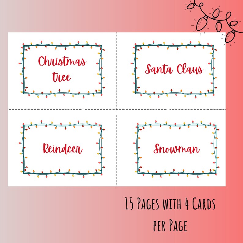 Christmas Charades, Family Game, Christmas Pictionary, Holiday Kids ...