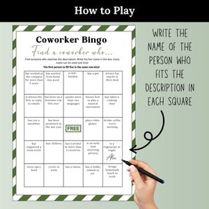 Coworker Bingo – Editable Employee Bingo Game, Getting to Know You ...