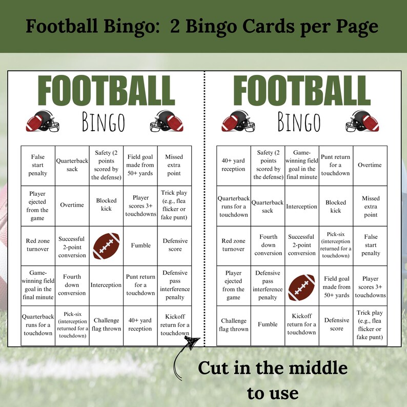 Football Watch Party Bingo Cards, Digital Download, Fun for College ...