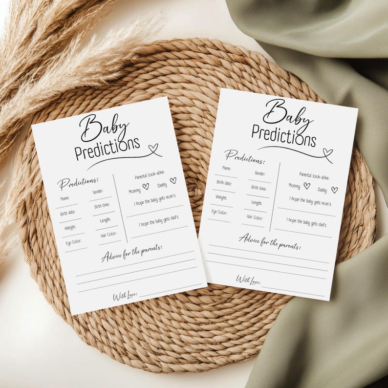 Baby Shower Guess the Due Date & Weight Game, Baby Stats Predictions ...