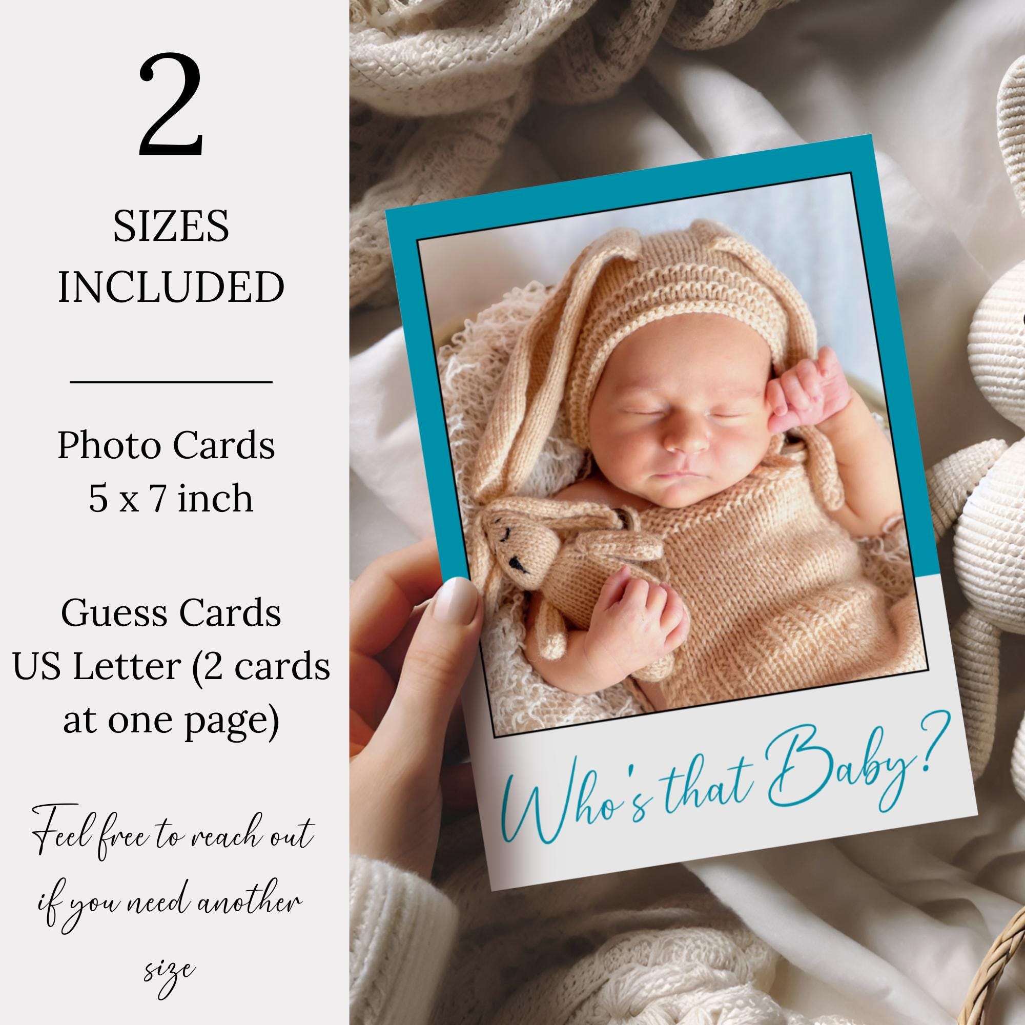 Guess the Baby Photo Game Template, Fun Gender Neutral Baby Shower Game ...