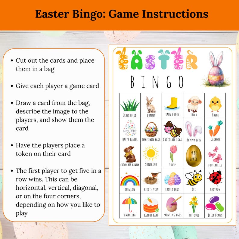 Easter Bingo, 30 Printable Easter Bingo Cards, Fun Easter Party Game ...