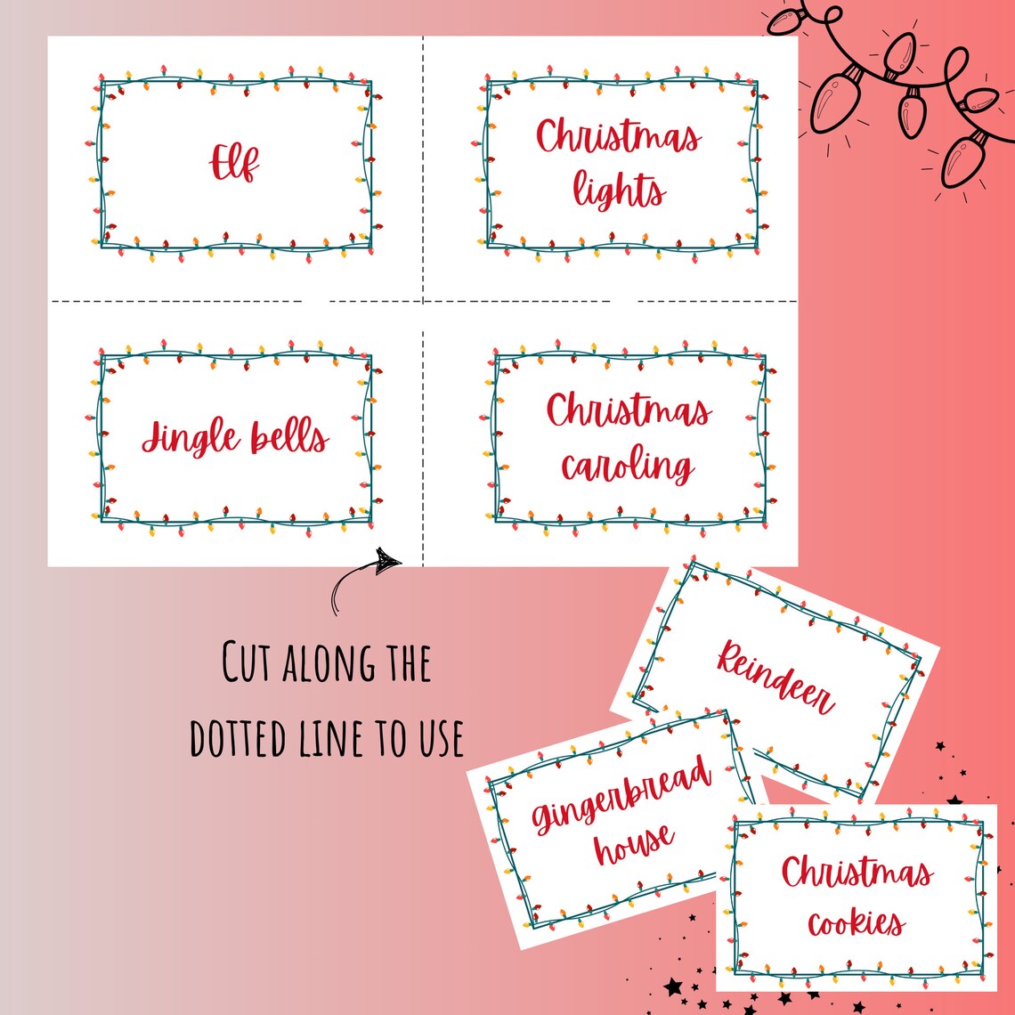 Christmas Charades, Family Game, Christmas Pictionary, Holiday Kids ...