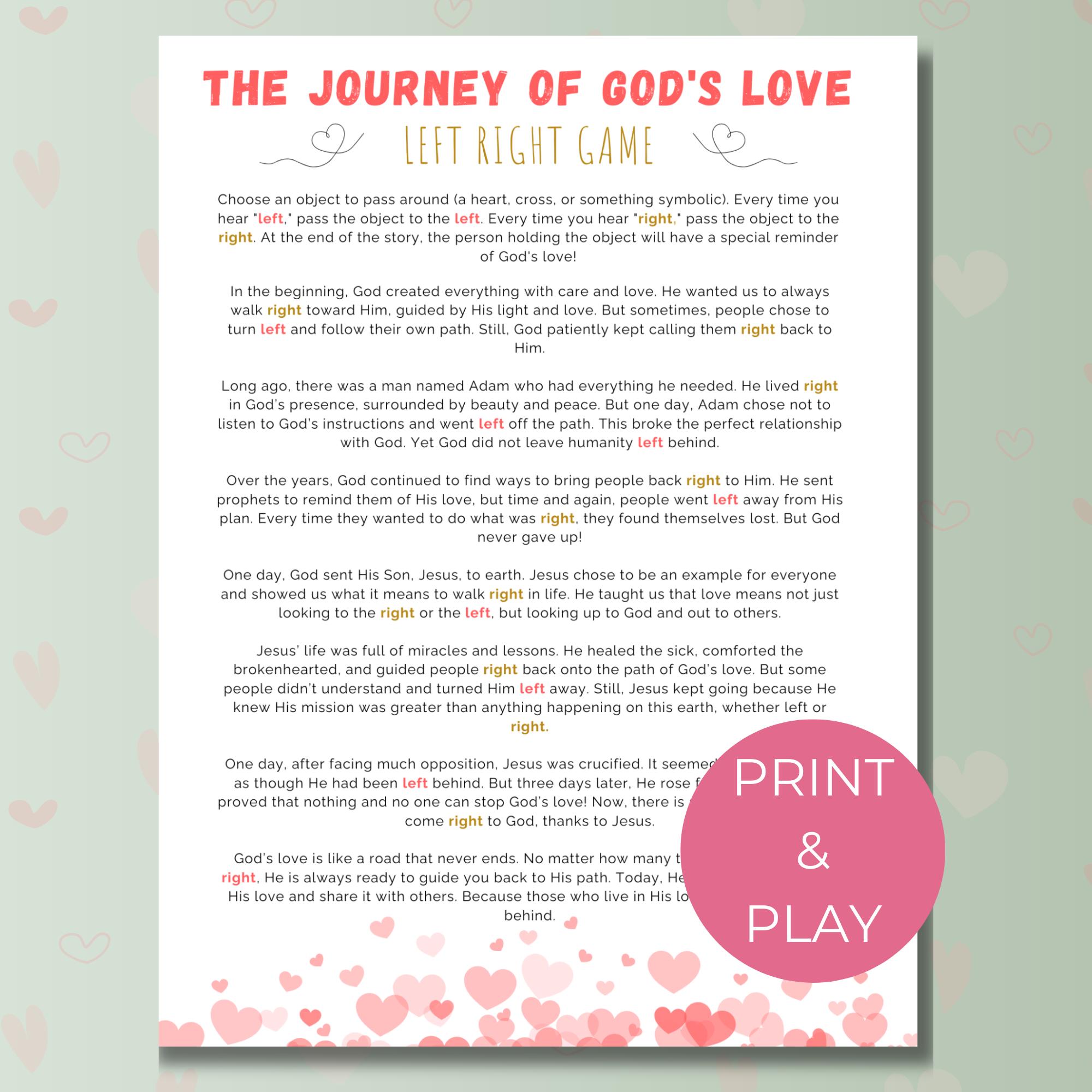 Left Right Valentine Game, Christian Activity, Fun Church Gift Exchange ...