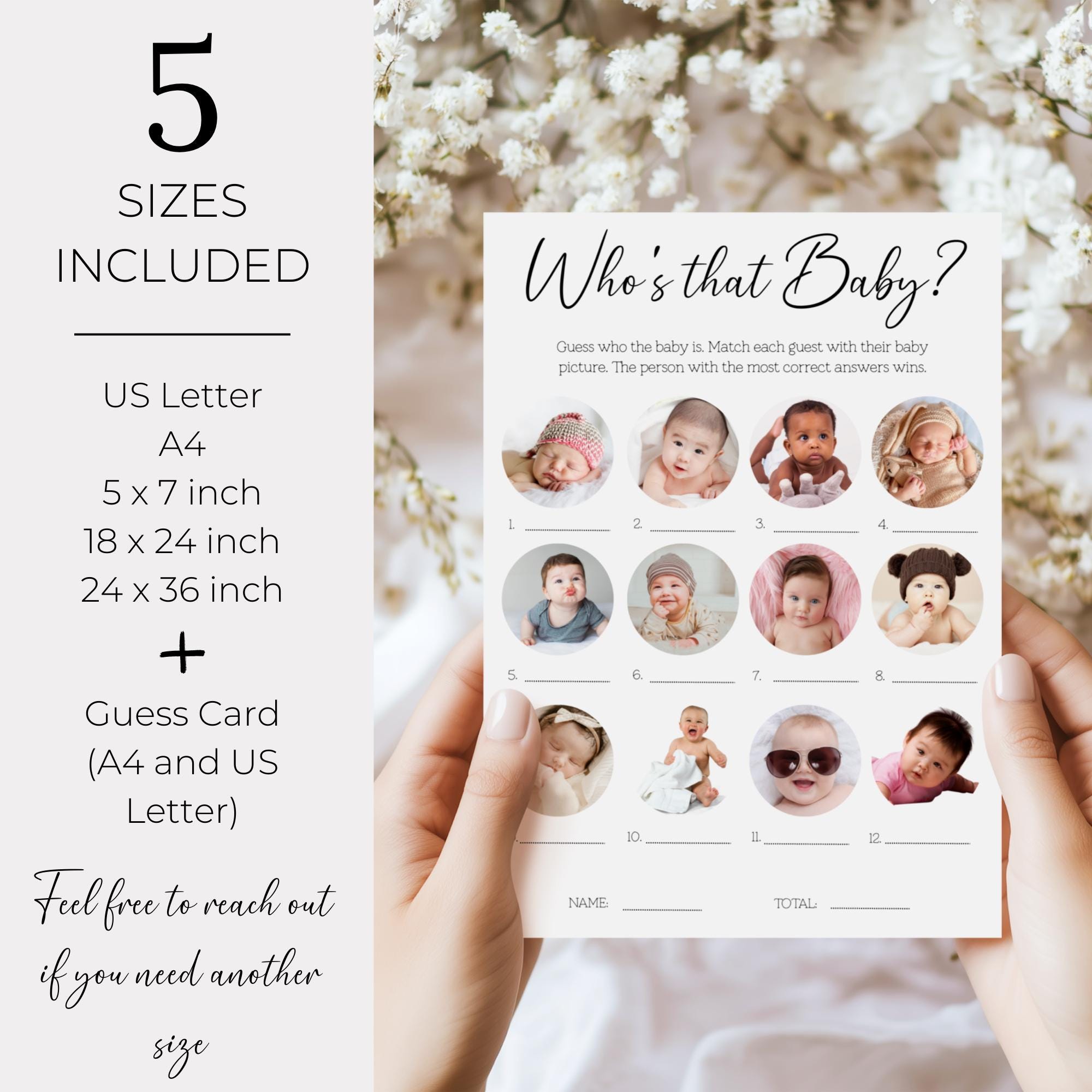 Guess the Baby Photo Game Template, Editable Baby Shower Game, Fun ...