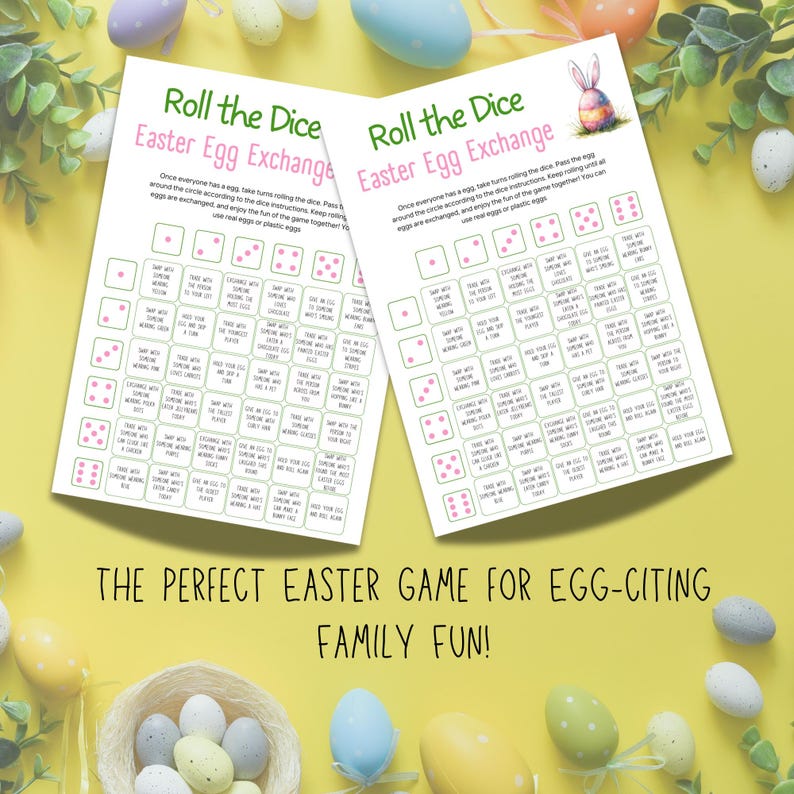 Easter Egg Exchange Dice Game, Printable Easter Game for Family Fun ...