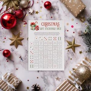 Christmas Gift Exchange Dice Game, Fun White Elephant & Xmas Family ...