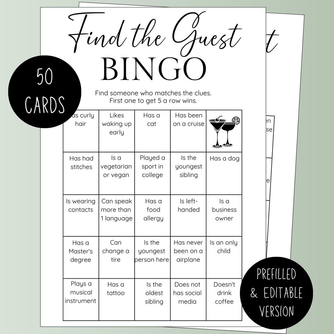 Get to Know You Bingo Template, Icebreaker Game for Team Building ...