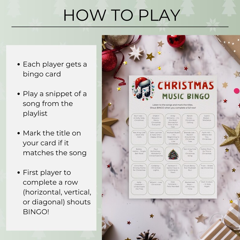 Christmas Carol Bingo Game Printable, 40 Unique Cards for Family Game ...
