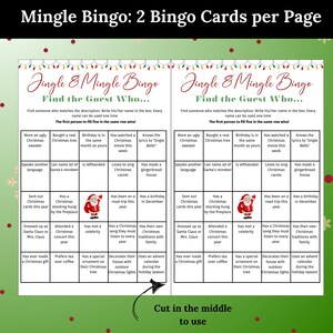 Christmas Jingle and Mingle Bingo, Family Reunion Game, Getting to Know ...