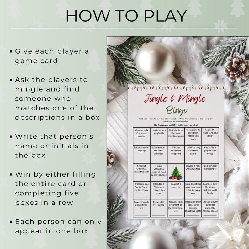 Editable Jingle Mingle Bingo, Find Someone Who Ice Breaker Game, Mix ...