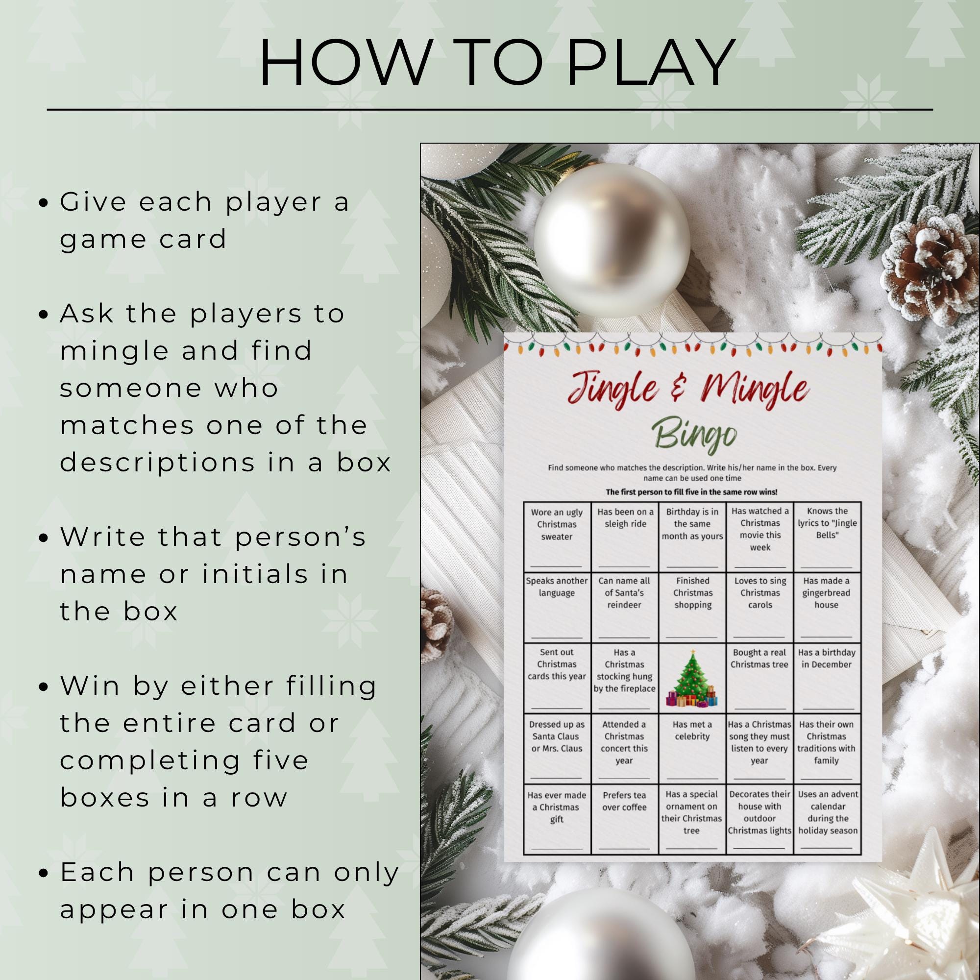 Editable Jingle Mingle Bingo, Find Someone Who Ice Breaker Game, Mix ...