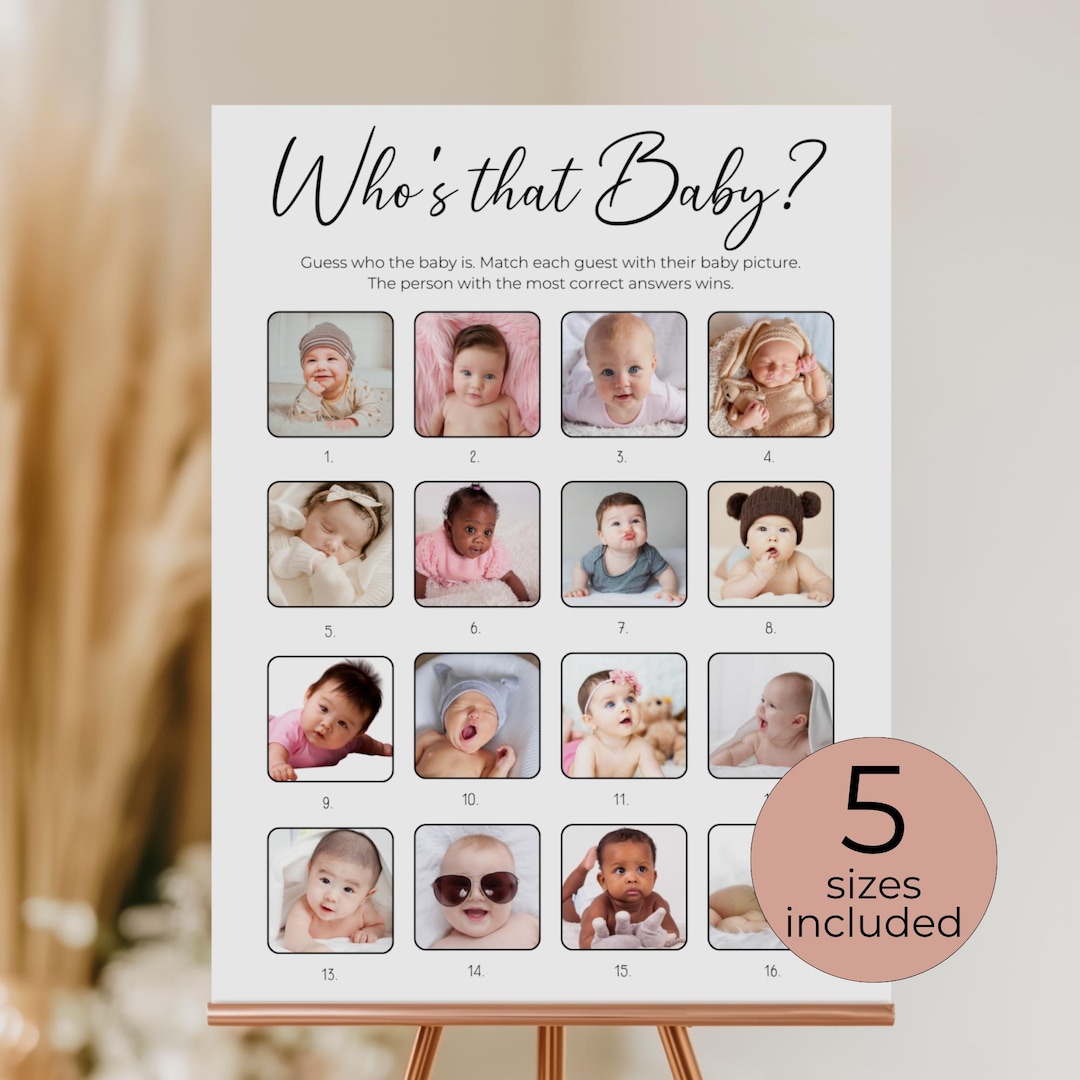 Who's That Baby Photo Game, Printable Guess Who Baby Shower Game ...