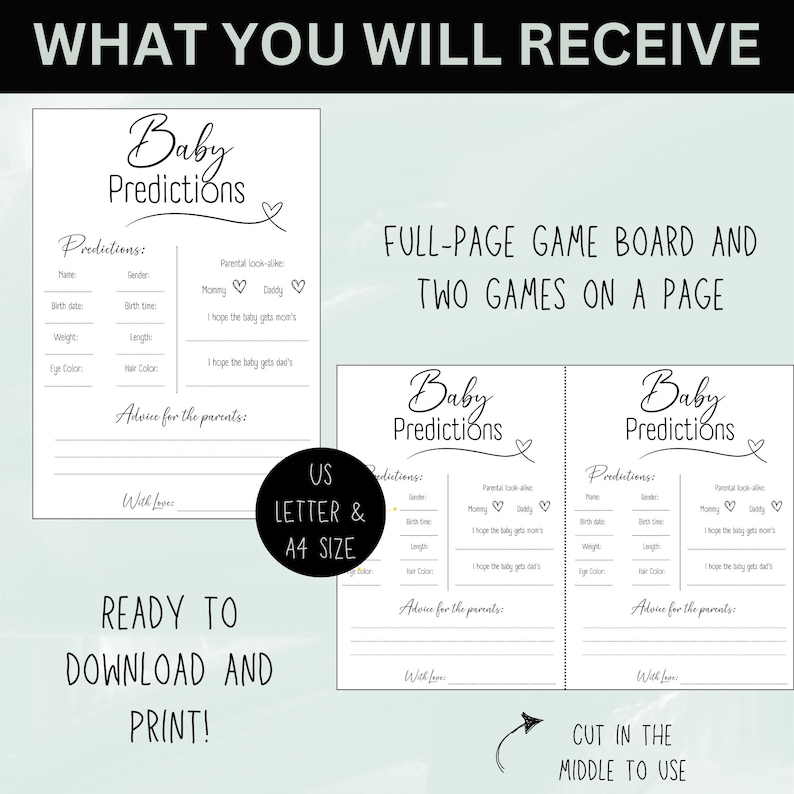 Baby Shower Guess the Due Date & Weight Game, Baby Stats Predictions ...