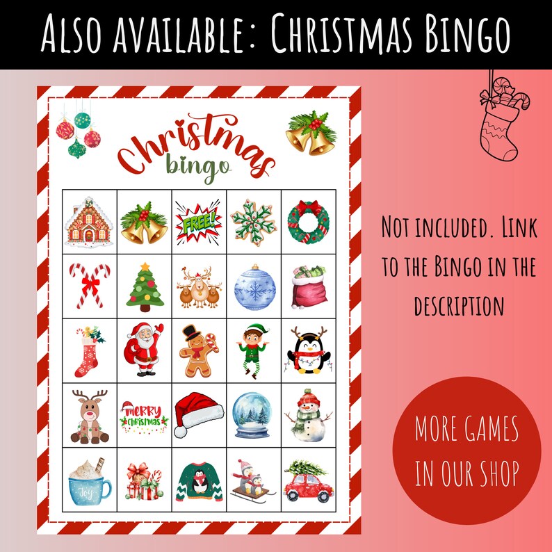 Christmas Charades, Family Game, Christmas Pictionary, Holiday Kids ...