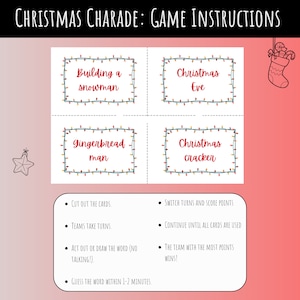 Christmas Charades, Family Game, Christmas Pictionary, Holiday Kids ...