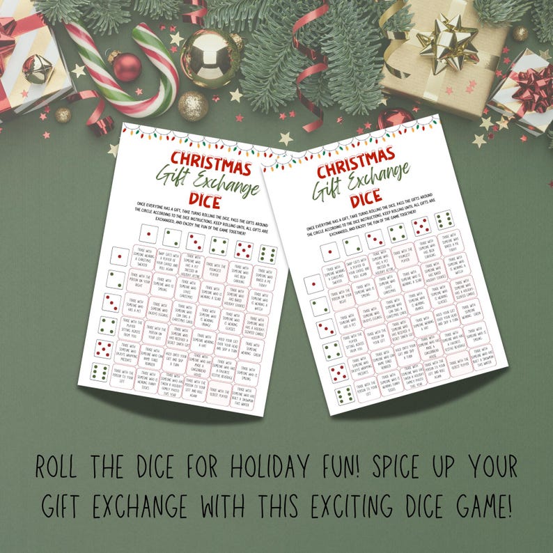 Christmas Gift Exchange Dice Game, Yankee Swap Game, White Elephant ...