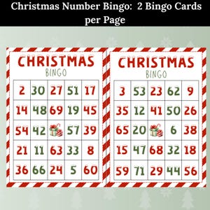 Christmas Number Bingo - 50 Christmas Bingo Cards, Fun Christmas Games ...