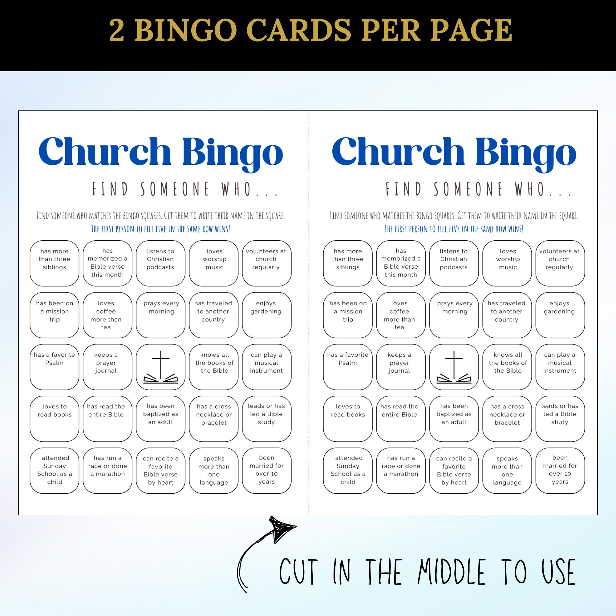 Find Someone Who Bingo Christian, Printable Icebreaker Game for Church ...
