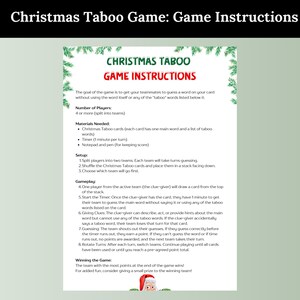 Christmas Taboo Game, Printable Games, Fun Family Christmas Games ...