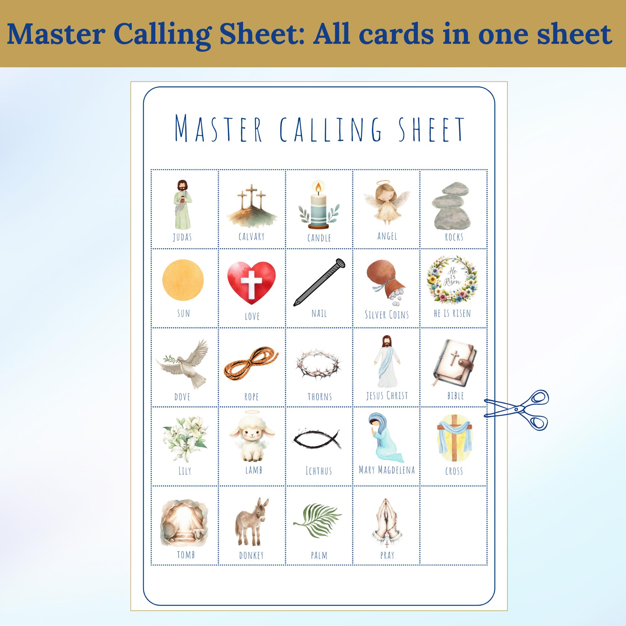Easter Story Bingo, 30 Printable Religious Easter Bible Bingo Game ...