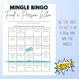Editable Mix and Mingle Bingo - Printable Ice Breaker Game With Get to ...