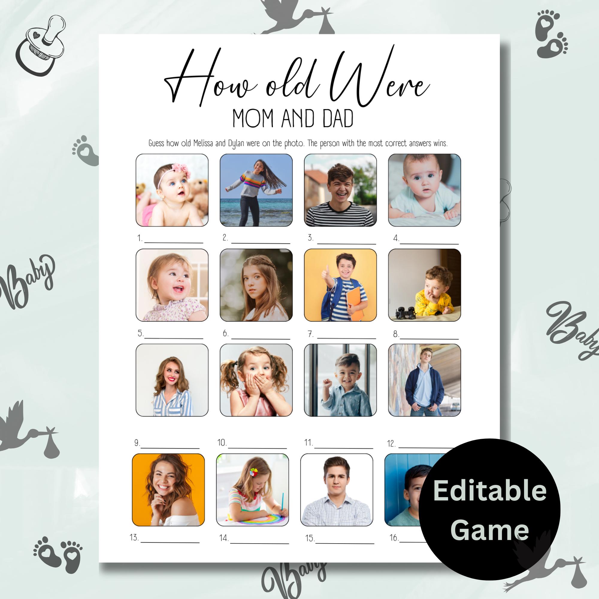 Baby Picture Guessing Game Template, Printable Guess Who Baby Shower ...