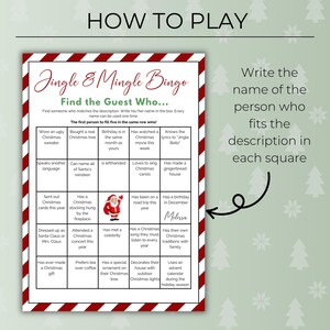 Christmas Jingle and Mingle Bingo, Family Reunion Game, Getting to Know ...